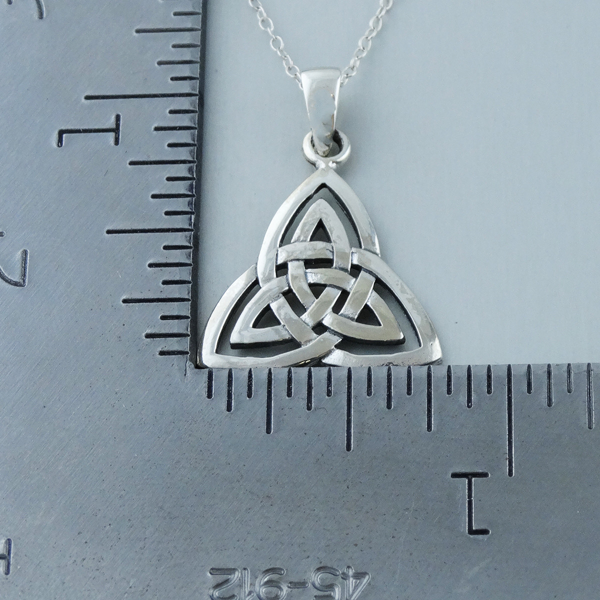 Sterling Silver Celtic Knot Double Triquetra Pendant Necklace ...
