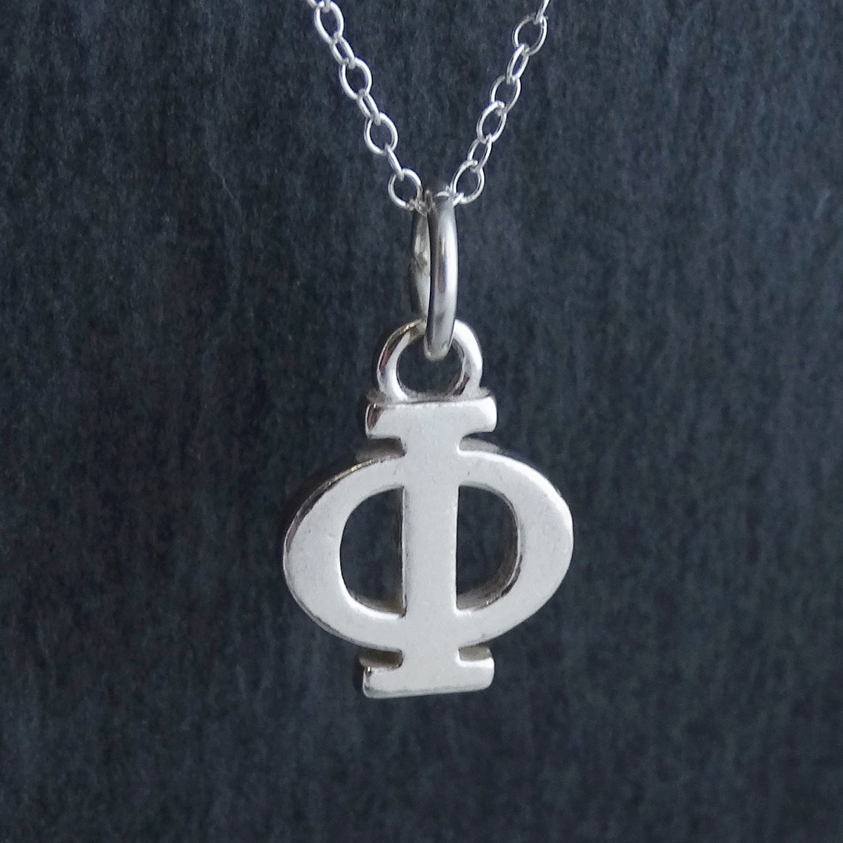 Greek Alphabet Letter PHI Charm Necklace - Sterling Silver ...