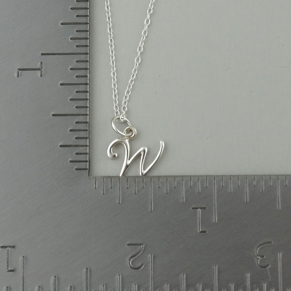 Tiny Letter W Charm Necklace - Sterling Silver - FashionJunkie4Life