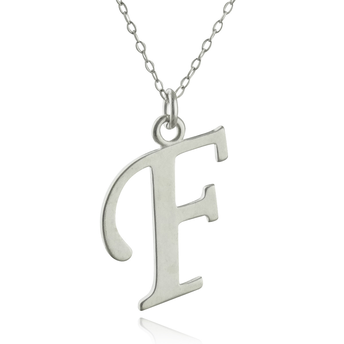 Script Letter F Charm Necklace, Sterling Silver - FashionJunkie4Life