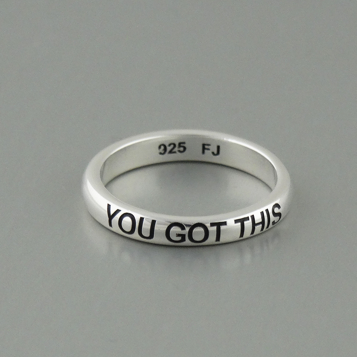 You Got This Stackable Band Ring - 925 Sterling Silver - FashionJunkie4Life