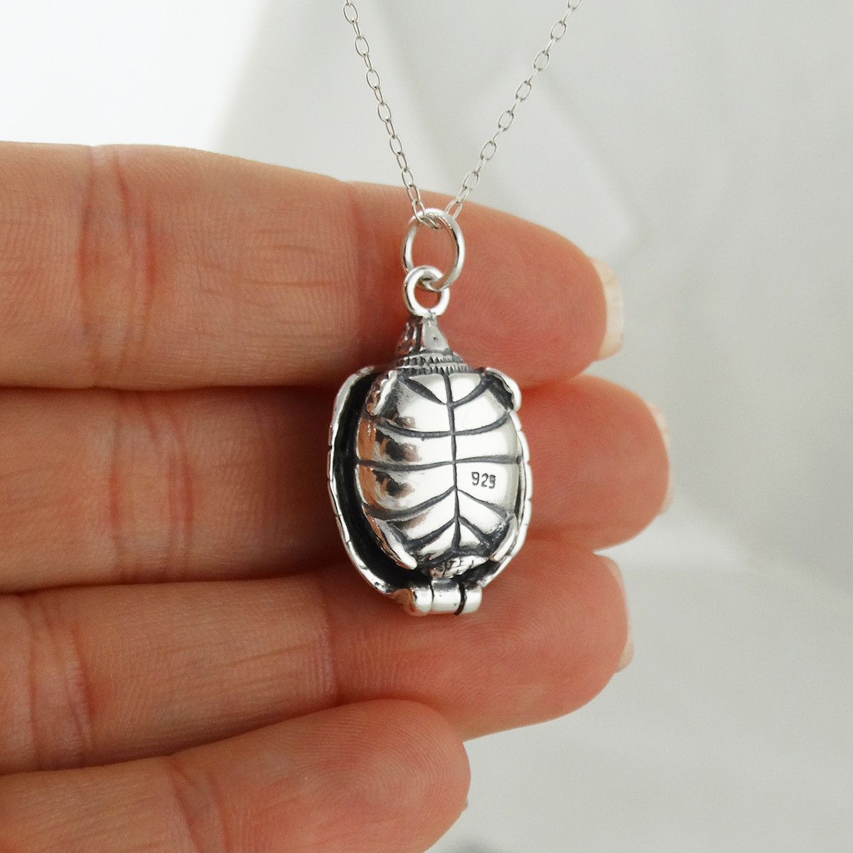 3D Turtle Poison Locket Necklace - 925 Sterling Silver - FashionJunkie4Life