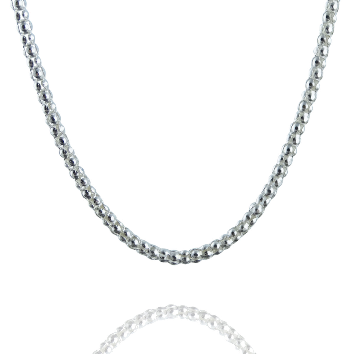 2.5mm Diamond Cut Popcorn Chain Necklace - 925 Sterling Silver ...