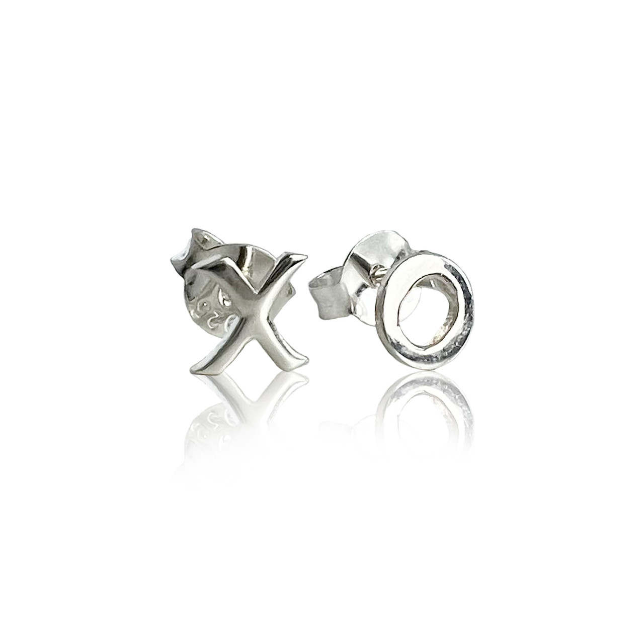 Sterling Silver XO Post Earrings - Hugs and Kisses 5x5mm ...