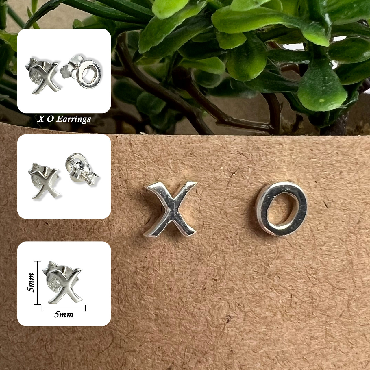 Sterling Silver XO Post Earrings - Hugs and Kisses 5x5mm ...