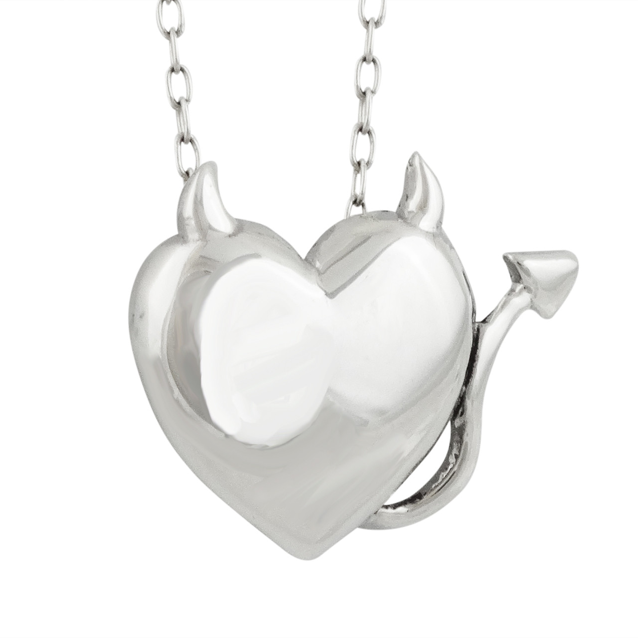 Sterling Silver Devil Heart Pendant