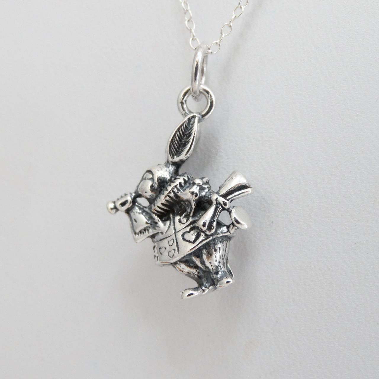 Sterling Silver White Rabbit Charm Necklace