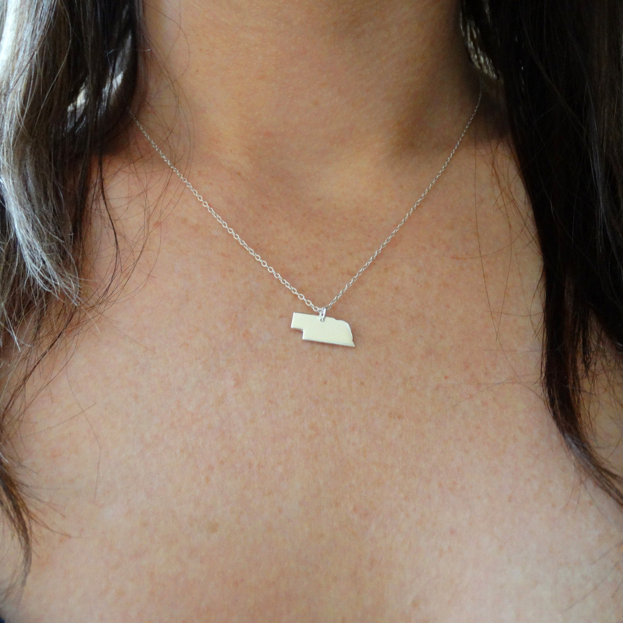 FashionJunkie4Life.com | Nebraska State Necklace - Sterling Silver
