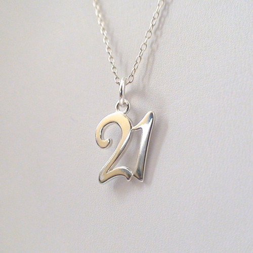 Sterling Silver Number 21 Necklace | FashionJunkie4Life