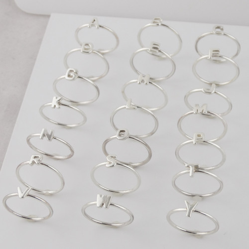 Sterling Silver Stacking Letter Ring | FashionJunkie4Life.com