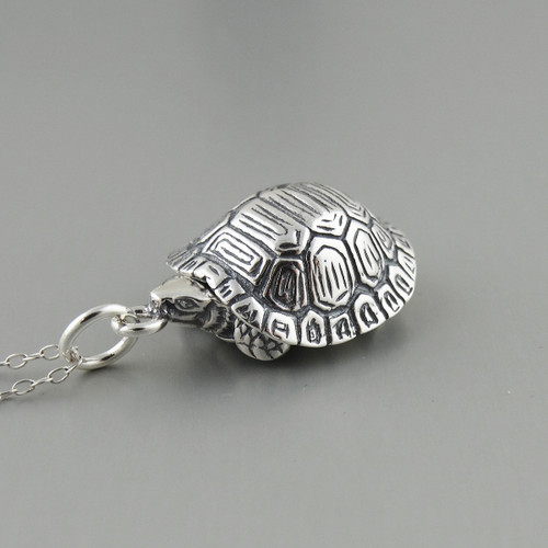 3D Turtle Poison Locket Necklace - 925 Sterling Silver - FashionJunkie4Life