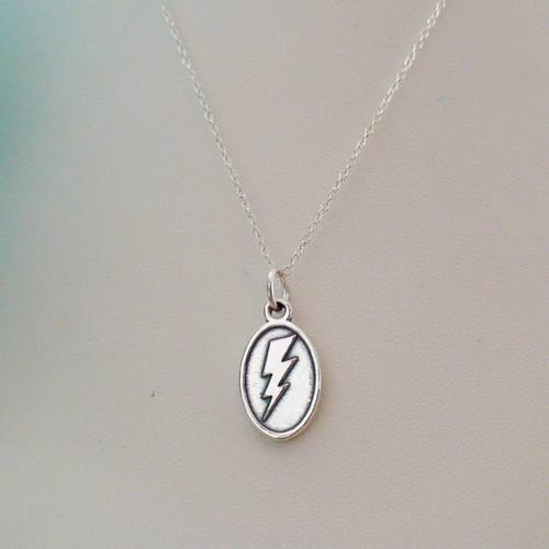 Lightning Bolt Flash Necklace in 925 Sterling Silver