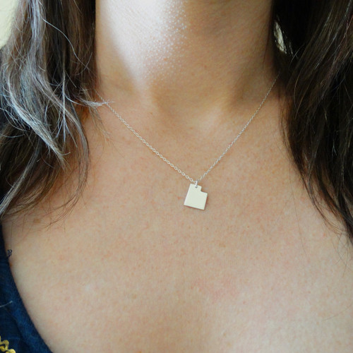 FashionJunkie4Life.com | Utah State Necklace - Sterling Silver