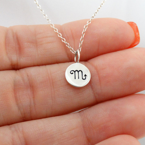 Tiny Sterling Silver Scorpio Horoscope Necklace | FashionJunkie4Life.com