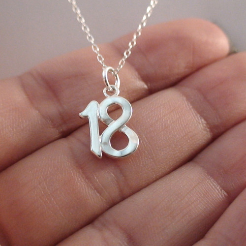 18 Eighteen Charm Necklace 925 Sterling Silver