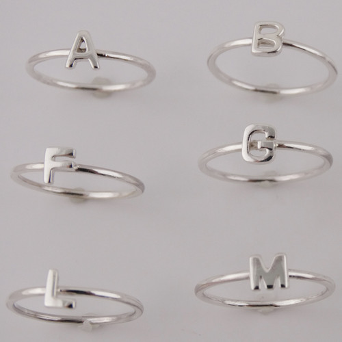 Sterling Silver Stacking Letter Ring | FashionJunkie4Life.com