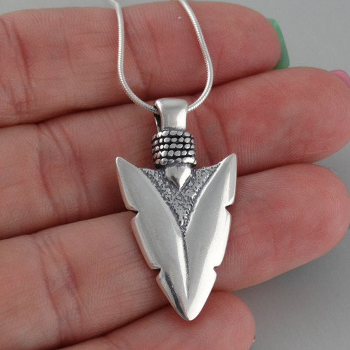 Arrowhead Pendant Necklace - 925 Sterling Silver