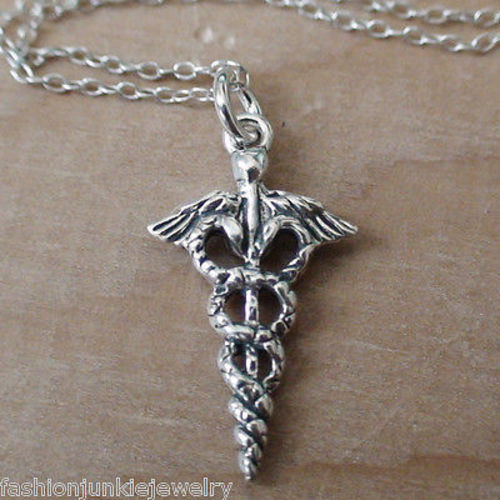 Caduceus Necklace - 925 Sterling Silver - FashionJunkie4Life