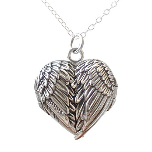 Angel Wing Locket Necklace - 925 Sterling Silver - FashionJunkie4Life