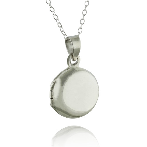 Small Round Locket, Sterling Silver - FashionJunkie4Life