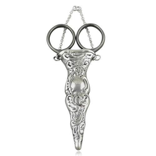 Sterling Silver Antique Replica Hanging Scissor Holder with Stainless ...