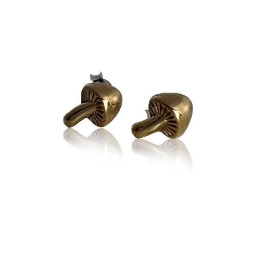 Bronze Mushroom Stud Earrings 8x6mm - FashionJunkie4Life