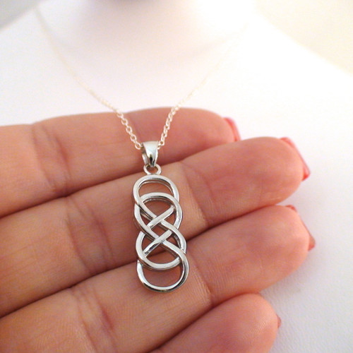 Sterling Silver Double Infinity Necklace