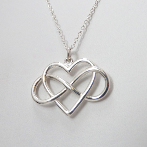 Large Infinity Heart Necklace in 925 Sterling Silver