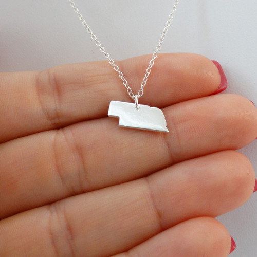 FashionJunkie4Life.com | Nebraska State Necklace - Sterling Silver