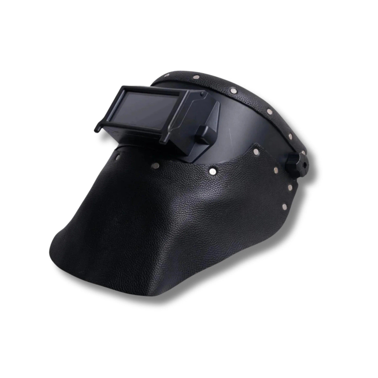 Outlaw Leather - Flip Up Black Leather Welding Hood - RAM Welding Supply