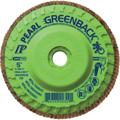 Pearl Abrasive - 4-1/2" X 7/8" 60 Grit Greenback Flap Disc - RAM ...