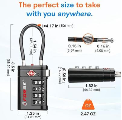 Forge TSA Approved Gun Case Locks 4 Digit Combo Locks