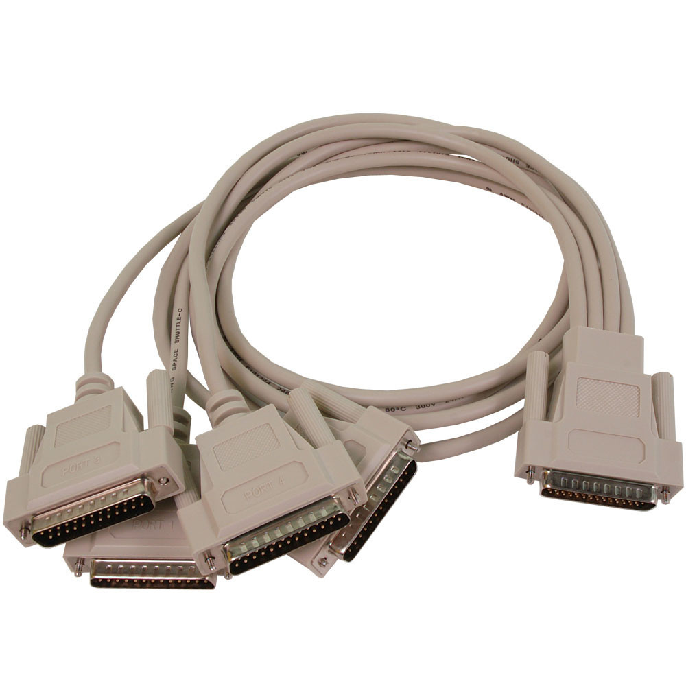 Cable HD44 Male to 4 DB25 Male 3 ft. - Sealevel Systems, Inc