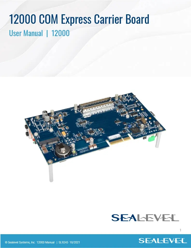 Manual: 12000 COM Express Carrier Board - Sealevel Systems, Inc