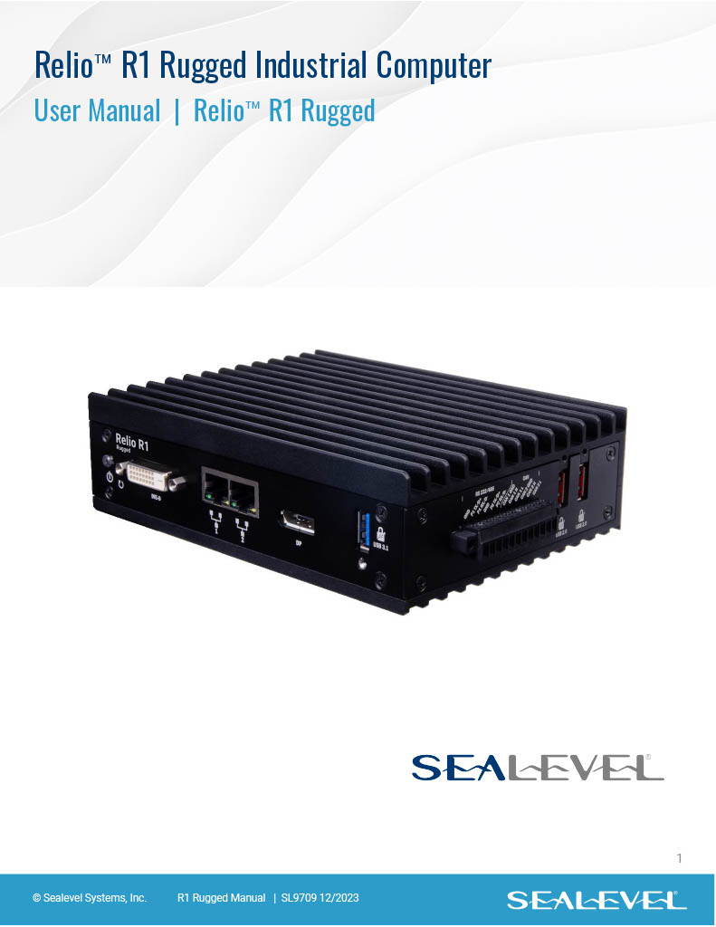 Manual: Relio R1 Rugged Industrial Computer - Sealevel Systems, Inc