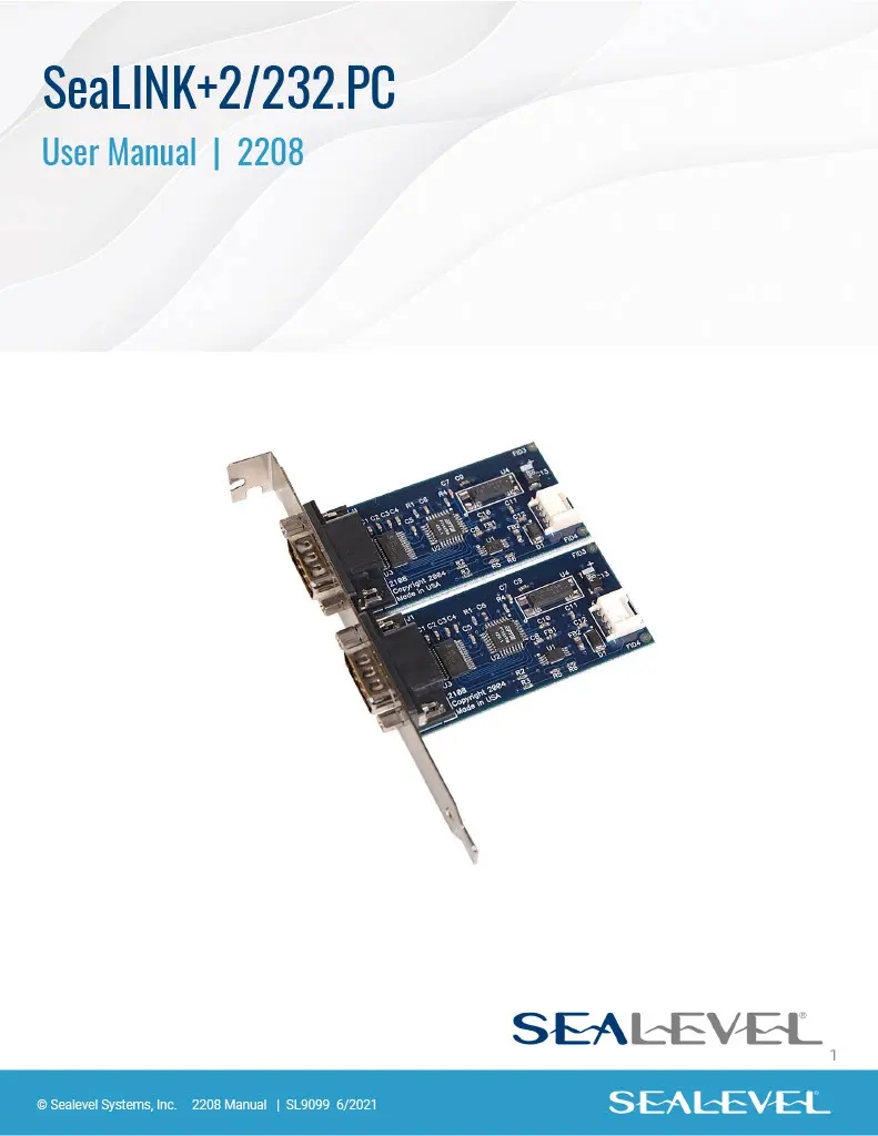 Manual: 2208 - Sealevel Systems, Inc