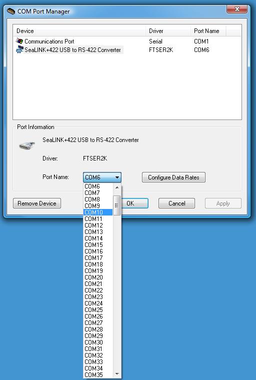 How to change asynchronous serial COM Port assignments in Sealevel’s ...
