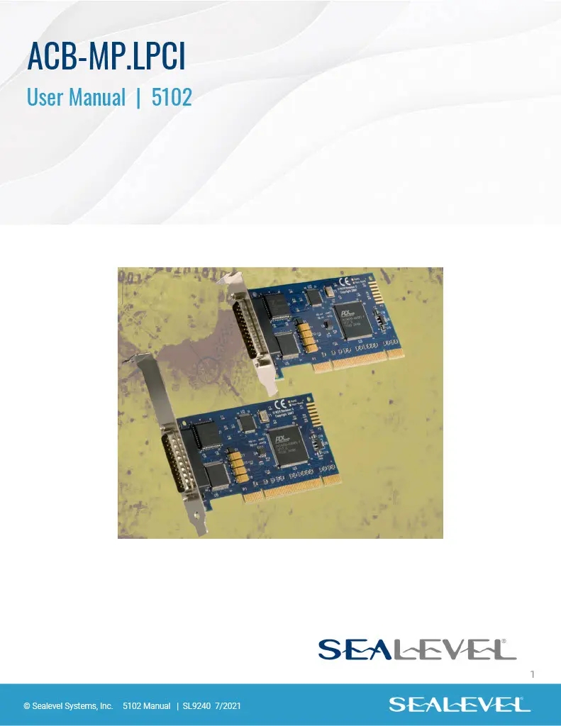 Manual: 5102, 5102S - Sealevel Systems, Inc