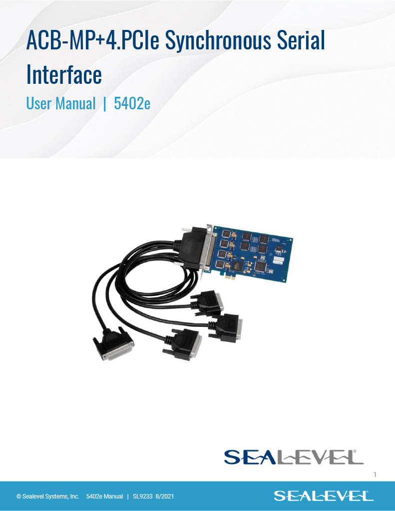 Manual: 5402e - Sealevel Systems, Inc
