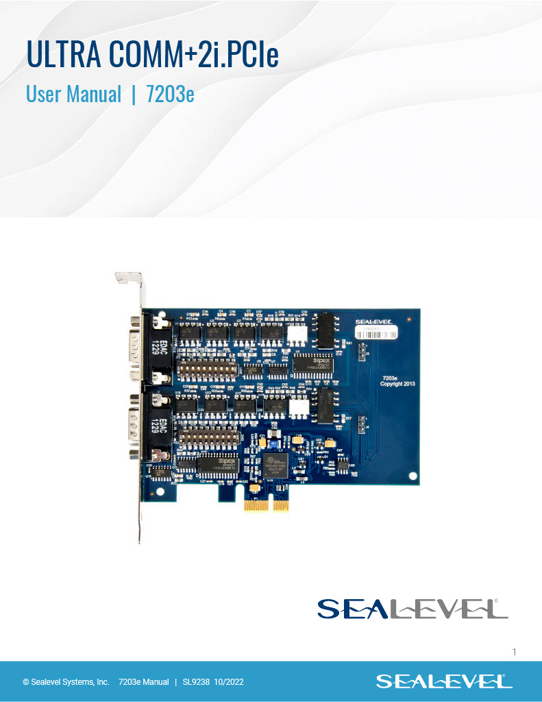 Manual: 7203e - Sealevel Systems, Inc