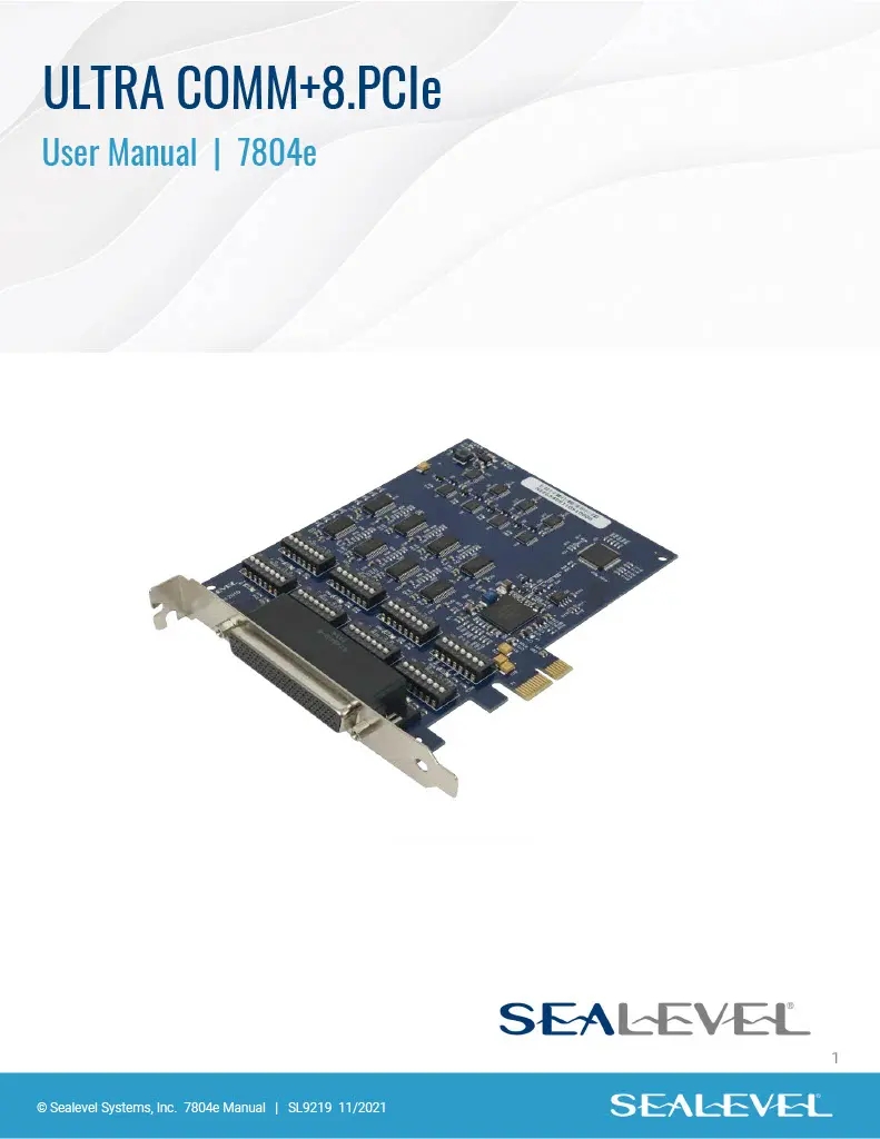 Manual: 7804e - Sealevel Systems, Inc