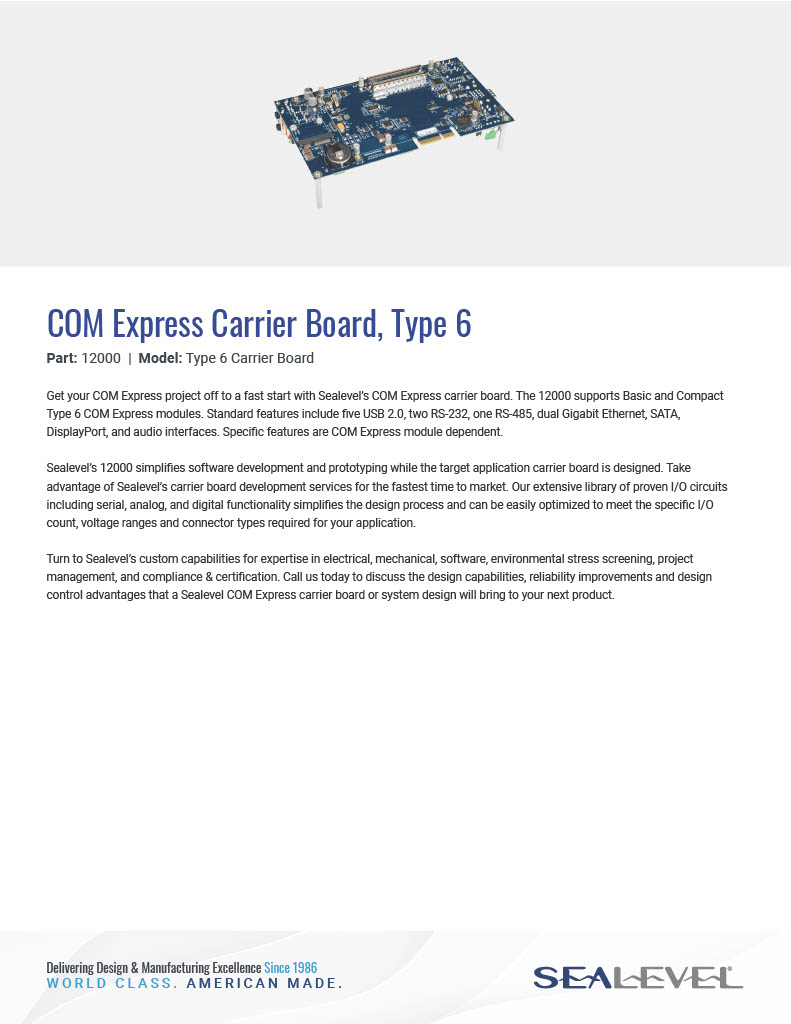 Datasheet: 12000 - Sealevel Systems, Inc