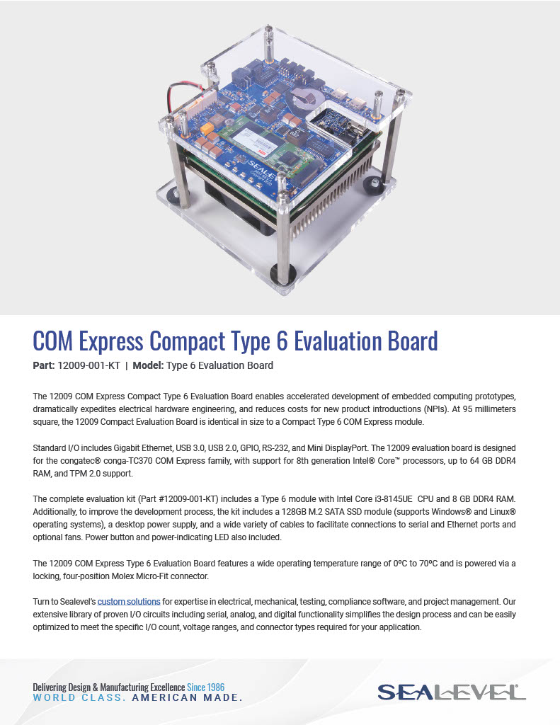 Datasheet: 12009-001-KT - Sealevel Systems, Inc