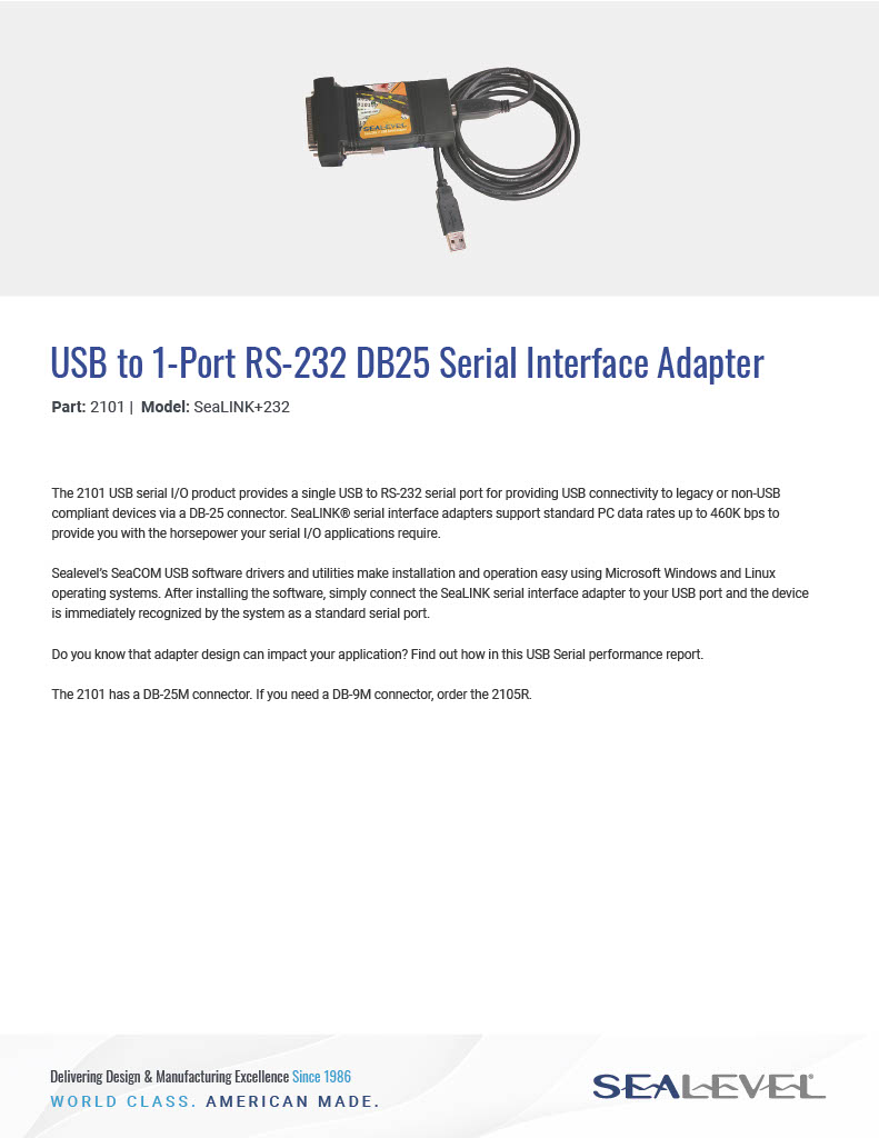 Datasheet: 2101 - Sealevel Systems, Inc