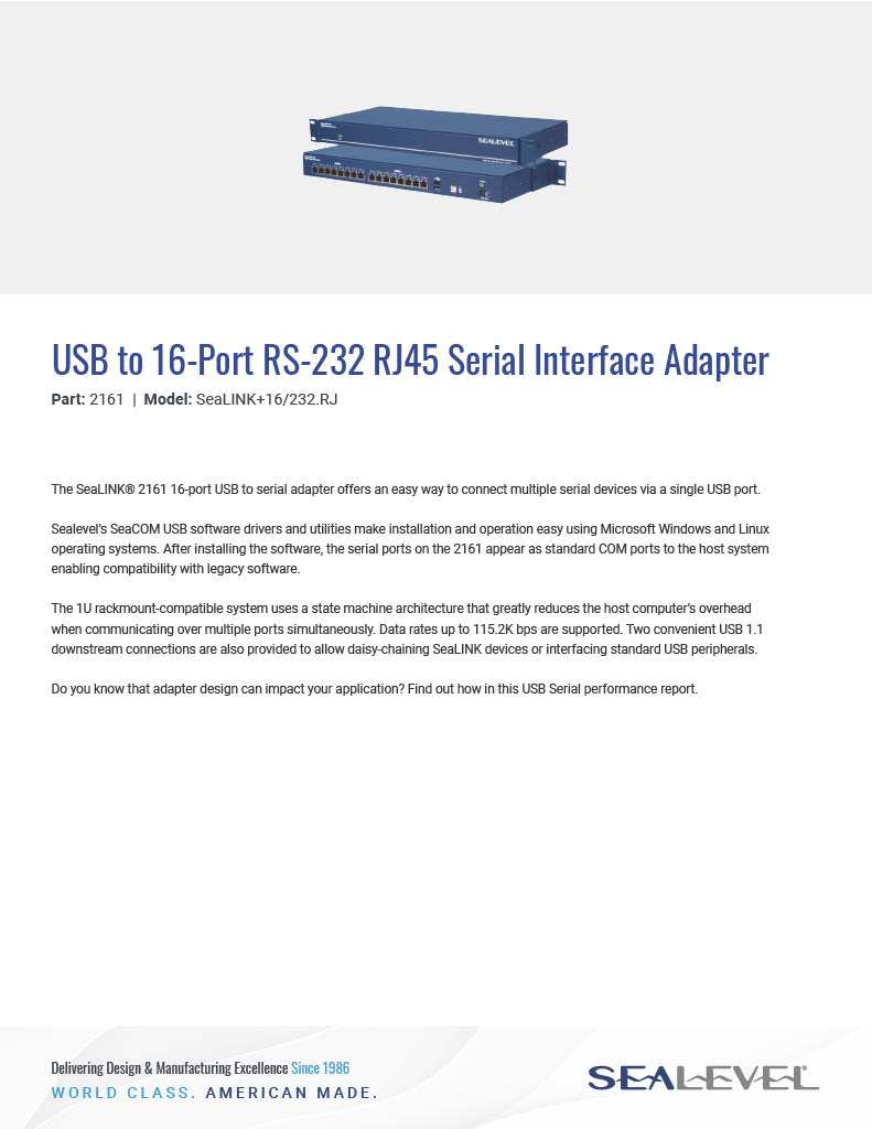 Datasheet: 2161 - Sealevel Systems, Inc