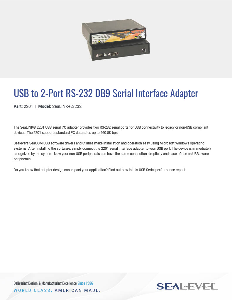 Datasheet: 2201 - Sealevel Systems, Inc