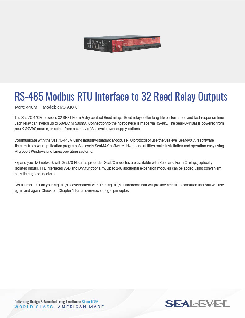 Datasheet: 440M - Sealevel Systems, Inc