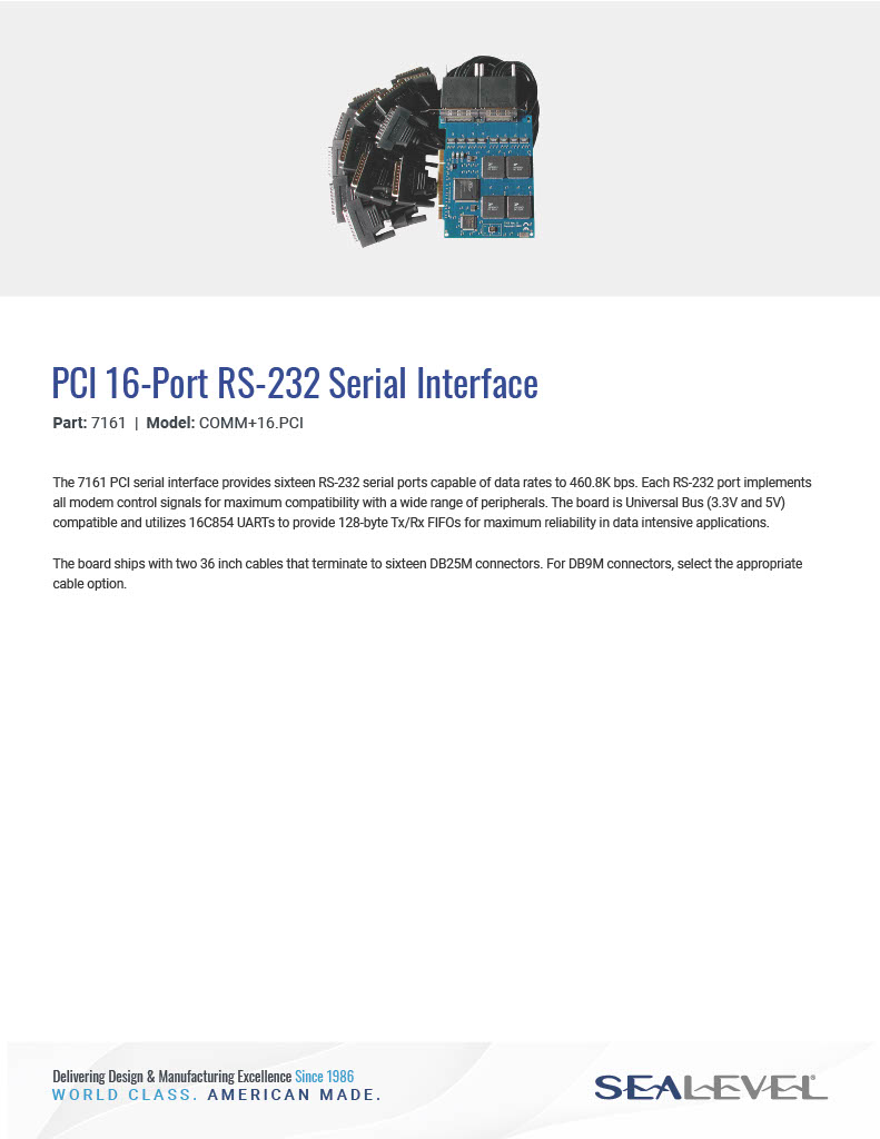 Datasheet: 7161 - Sealevel Systems, Inc