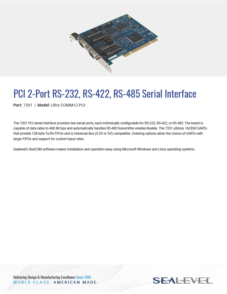 Datasheet: 7201 - Sealevel Systems, Inc