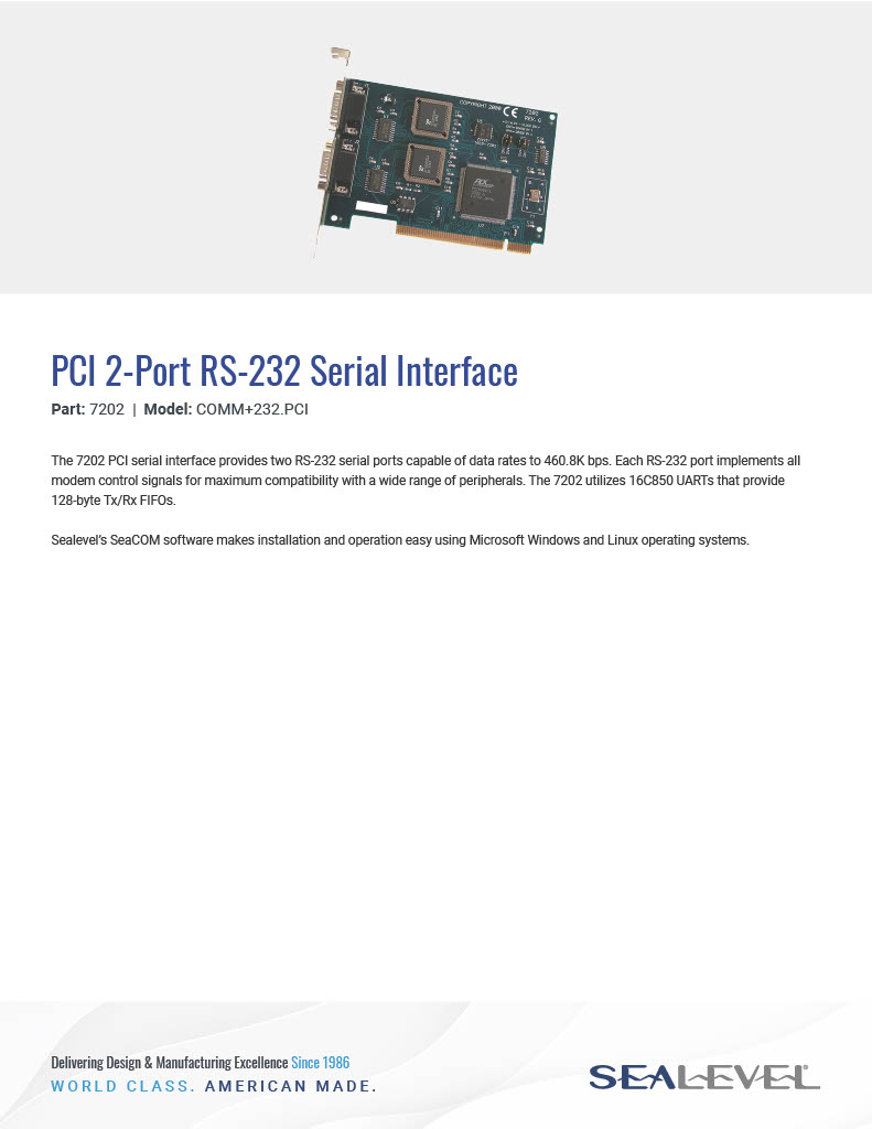 Datasheet: 7202 - Sealevel Systems, Inc